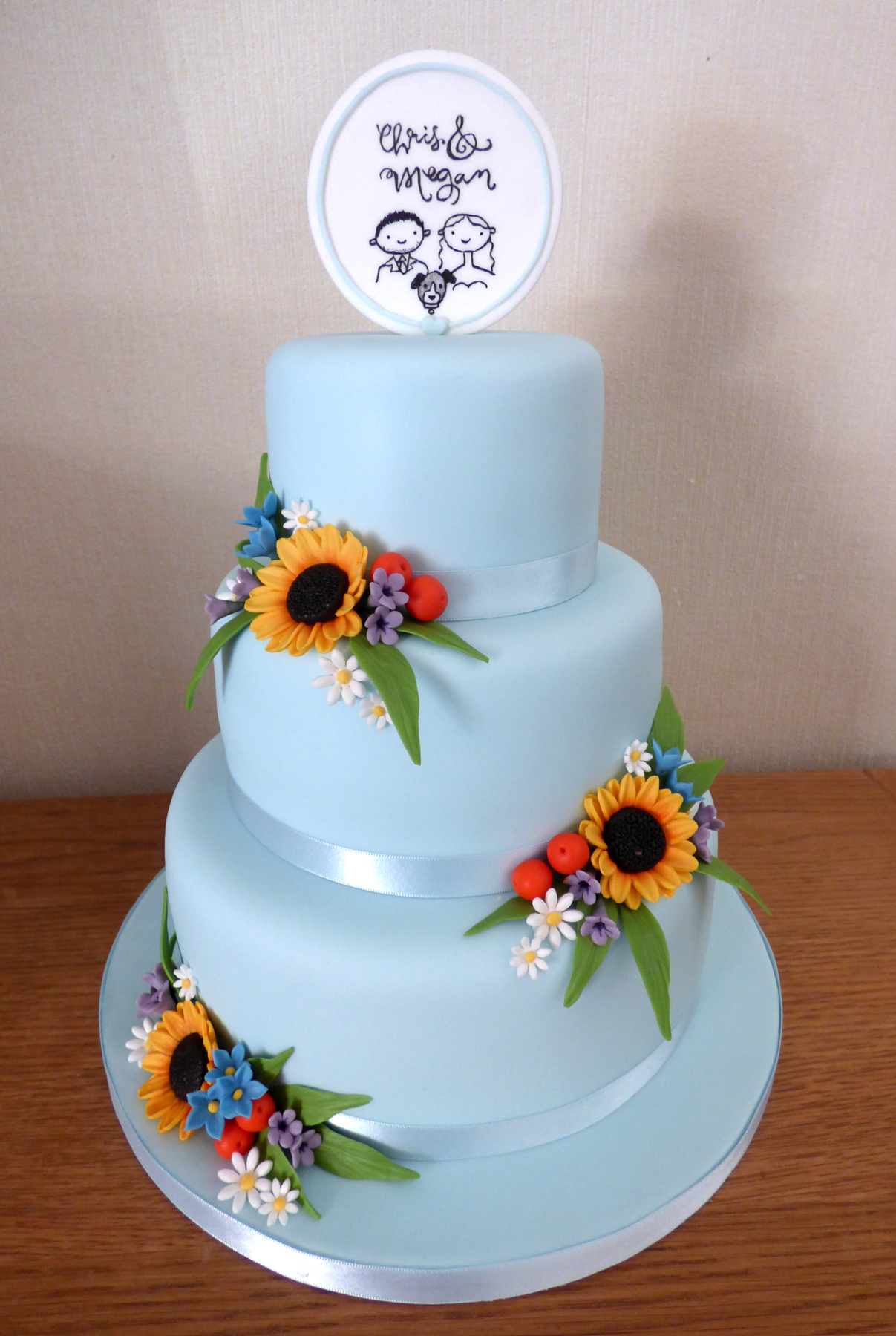 Light Blue 3 Tier Wedding Cake Wedding Cakes – Sharon Lord Cakes